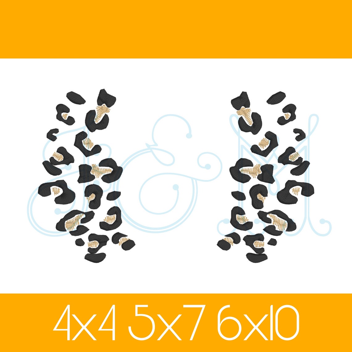 Cheetah Leopard Animal Print Spots Monogram Frame Border Satin and Fill ...