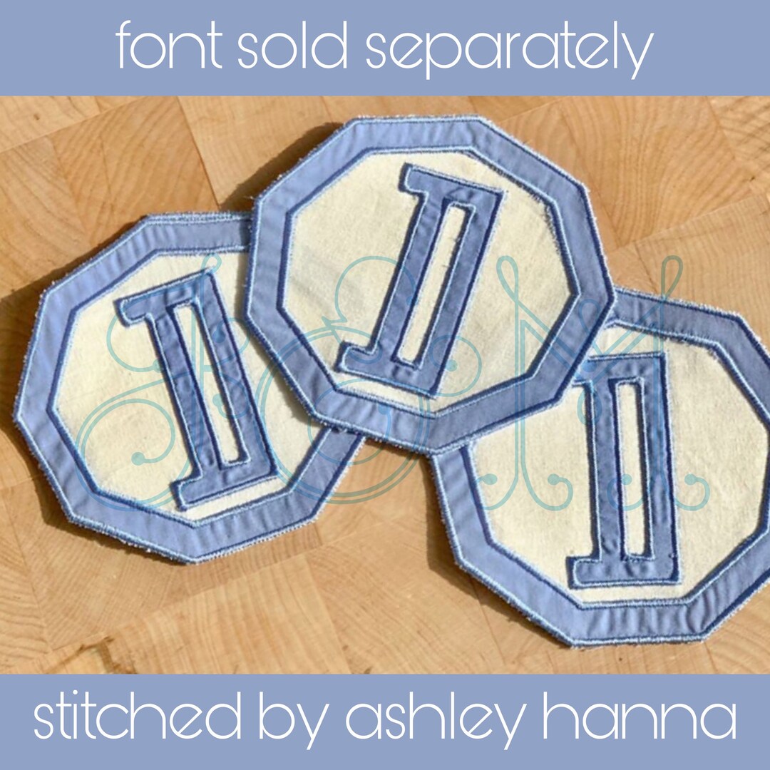 5" Nonagon ITH in the Hoop Monogram Blank Coaster Cocktail Napkin ...