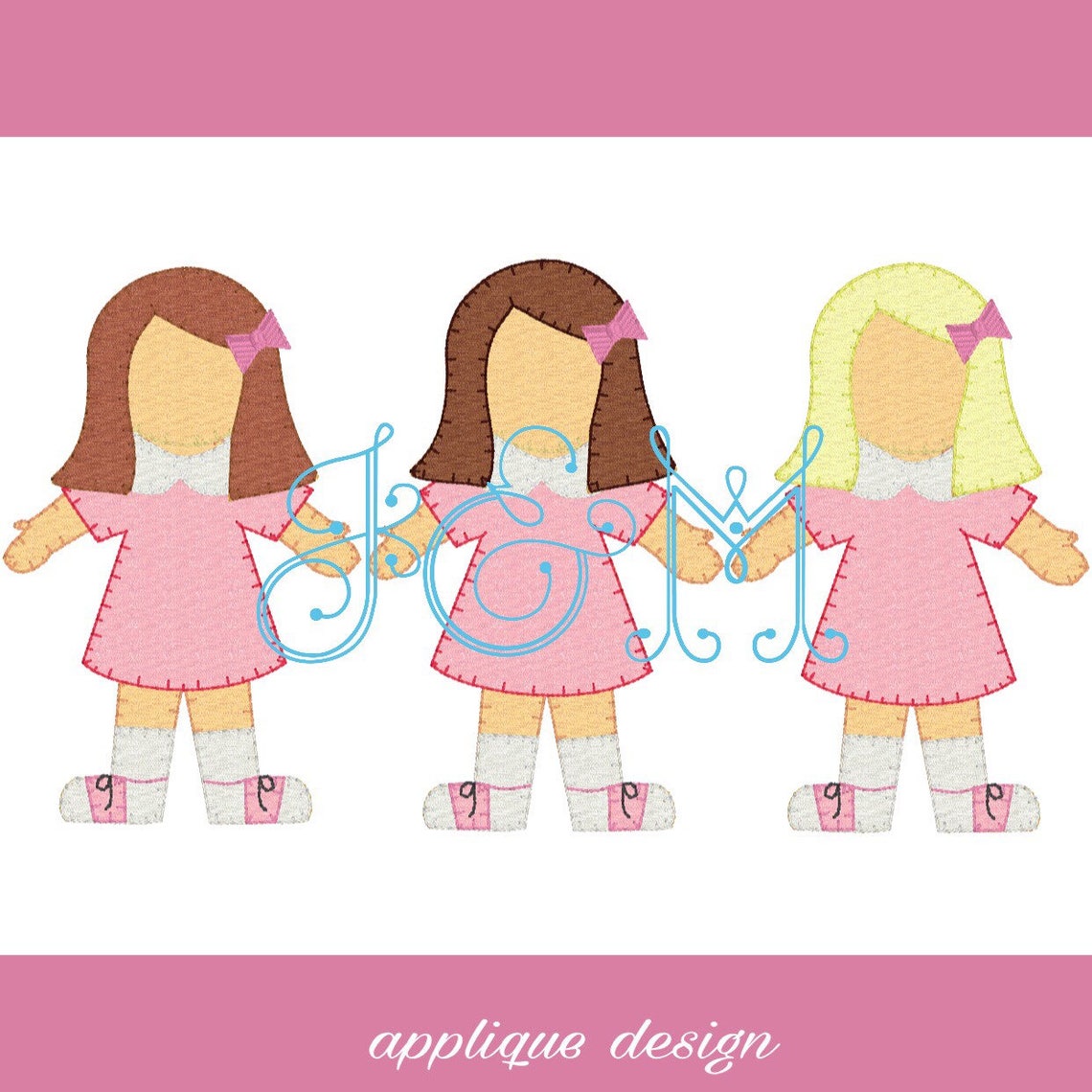 5x7 Paper Doll With Knee Socks and Oxfords Vintage Stitch Embroidery ...