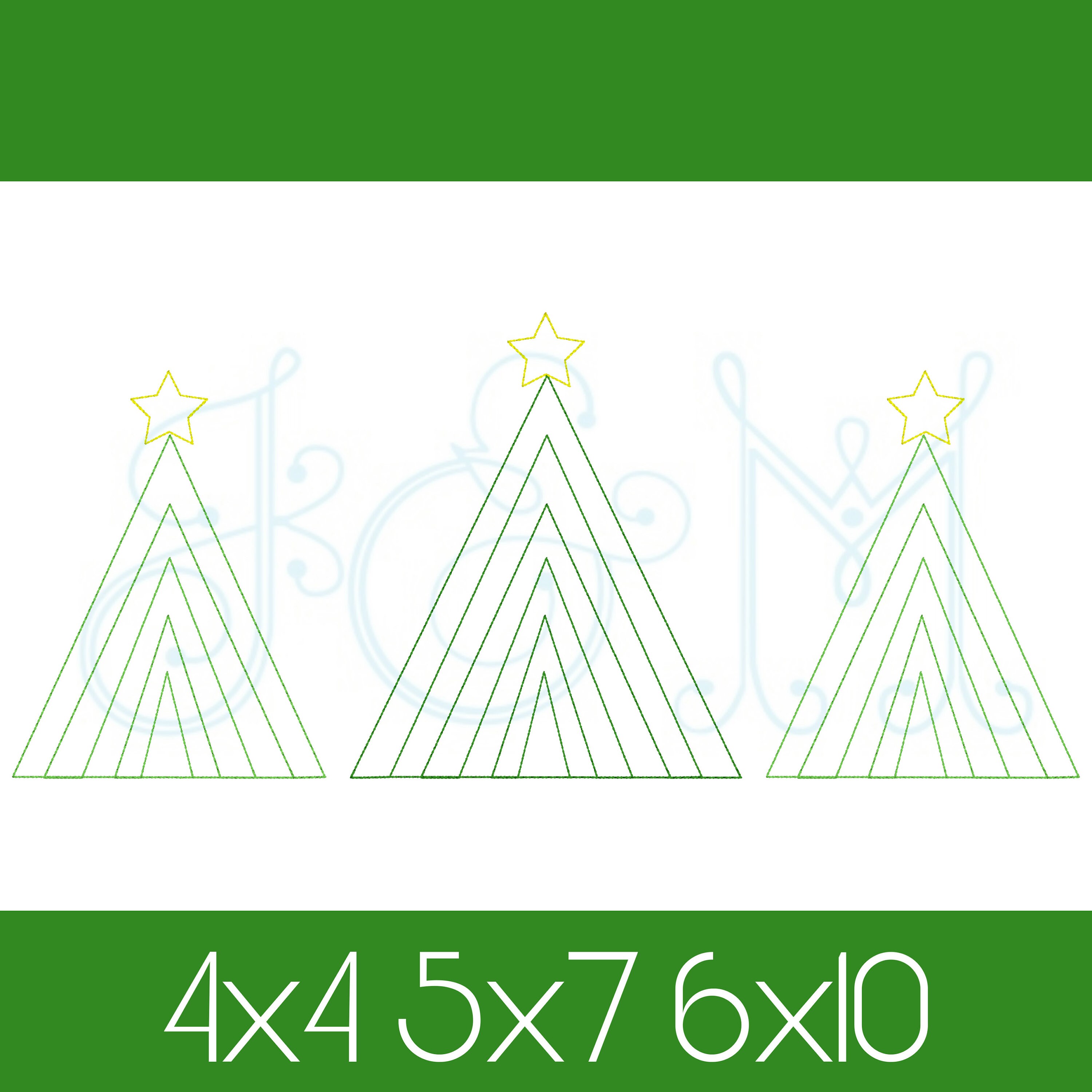 Simple Repeat Line Christmas Tree With Stars Line of Three in | Etsy