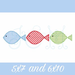 Simple Sweet Fish Trio Line of Three Row Blanket and Zig Zag Stitch ...
