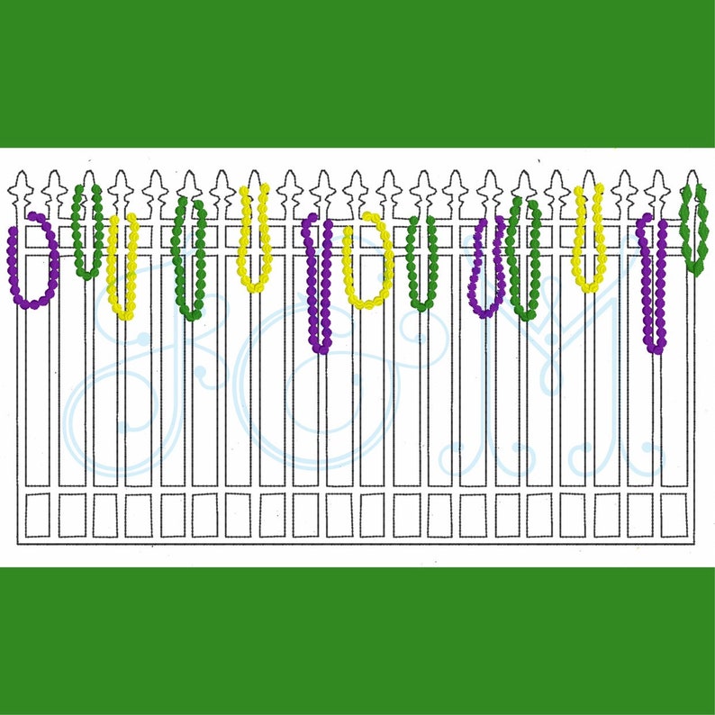 Mardi Gras Gate Fence Outline New Orleans Wrought Iron Fleur De Lis ...
