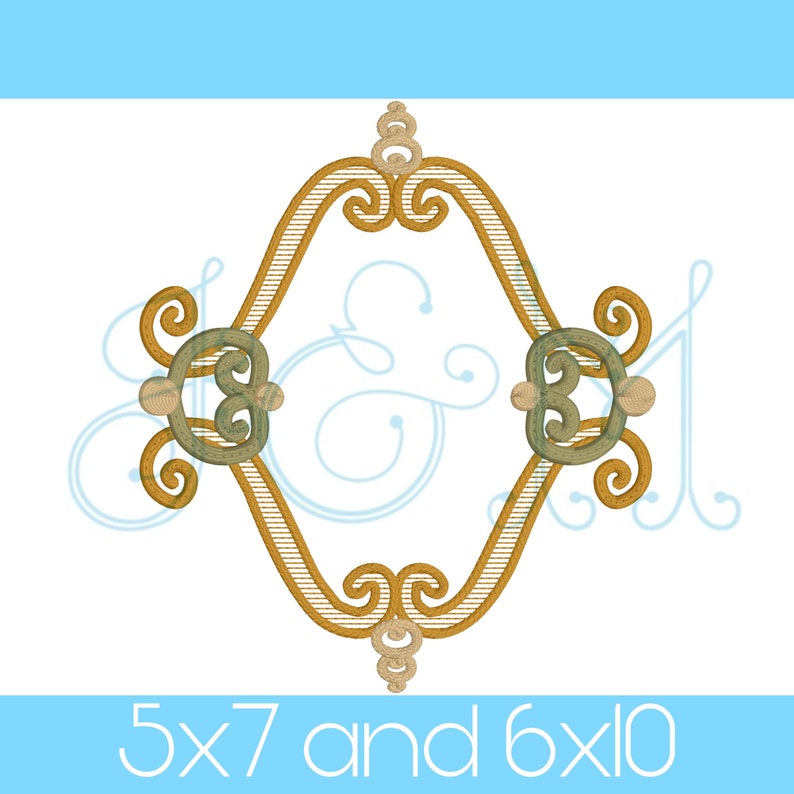 Fancy French Monogram Frame 3 Border Satin Stitch Motif Swirl - Etsy
