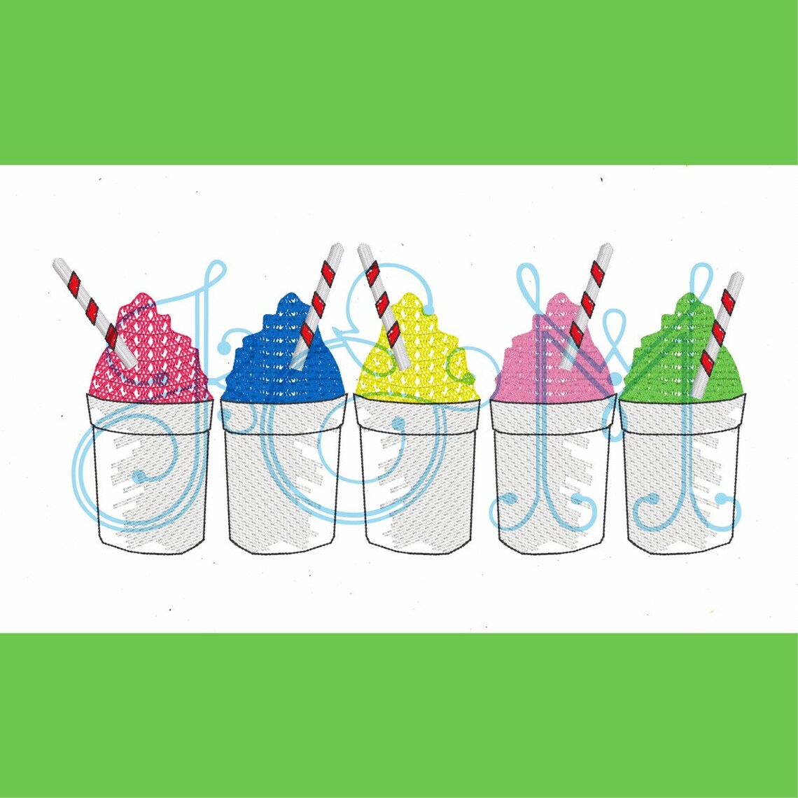 New Orleans Style Snow Ball Line of 5 Snow Cone Motif Design - Etsy