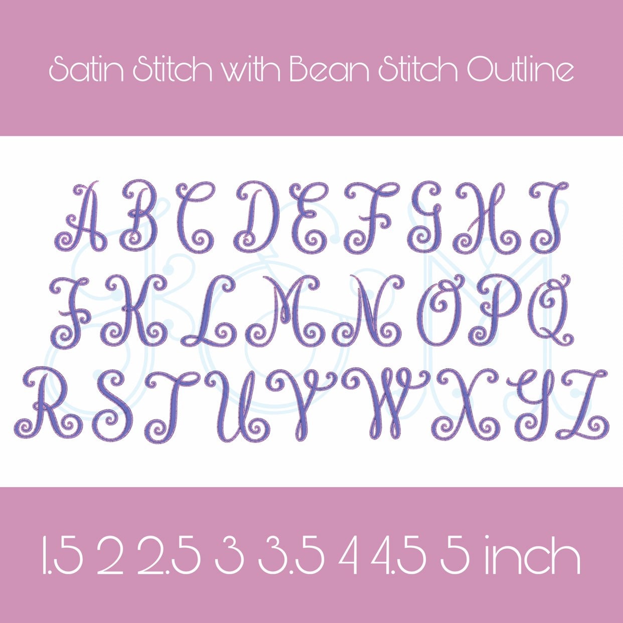 The Leigh Fancy Font Curly Swirl Monogram Satin Stitch - Etsy