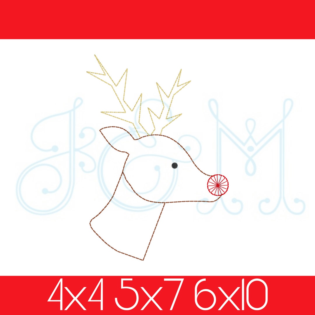 Reindeer Quick Stitch Sashiko Bean Running Stitch Outline Christmas ...