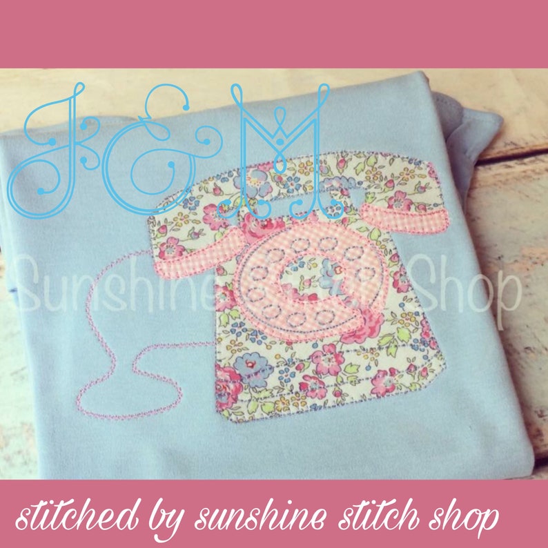 Stitchy Old Fashioned Telephone Blanket Stitch Applique Vintage Style ...