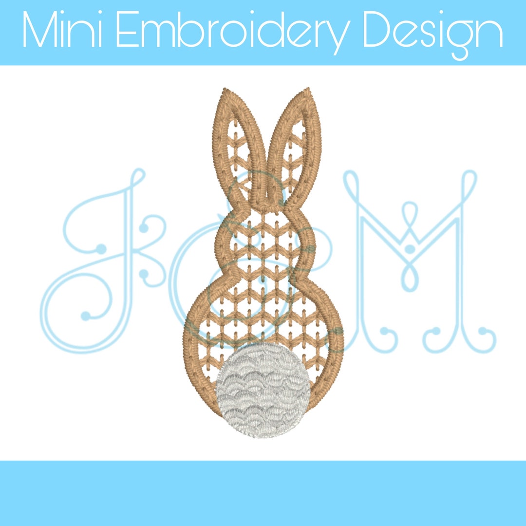 Fancy Cottontail Easter Bunny Mini Fishnet Motif Fill Satin Stitch ...