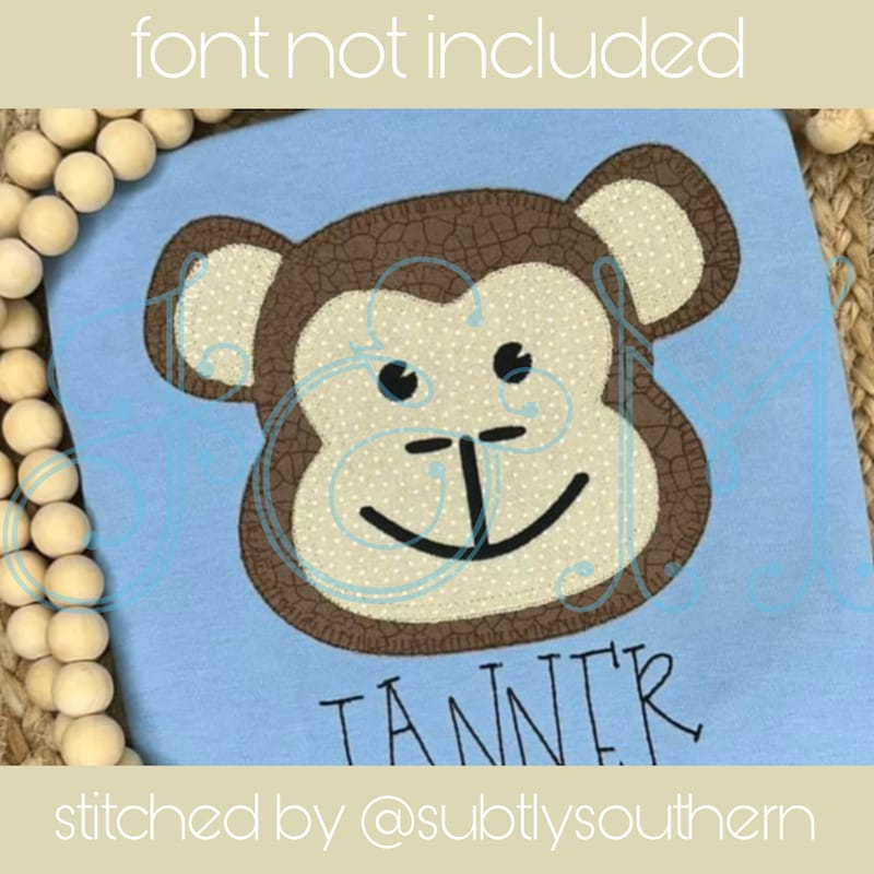 Monkey Applique - Etsy