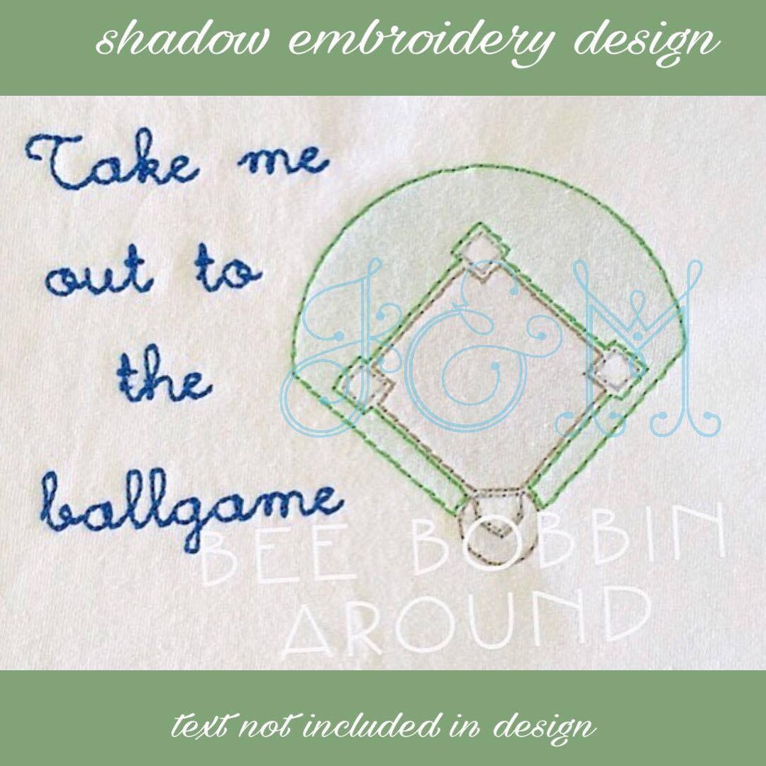 Shadow Baseball Diamond Vintage Style Machine Embroidery Design - Etsy