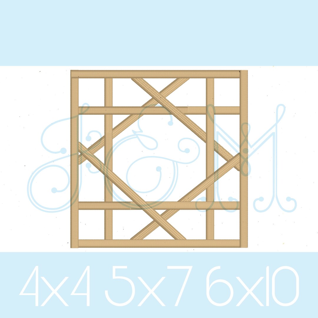 Cane Caning Bamboo Wicker Satin Stitch Monogram Frame Border Vintage ...