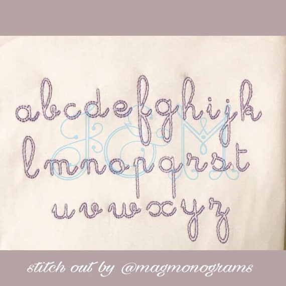 Vintage Stitch Embroidery Font Mackie Font 2in - Etsy