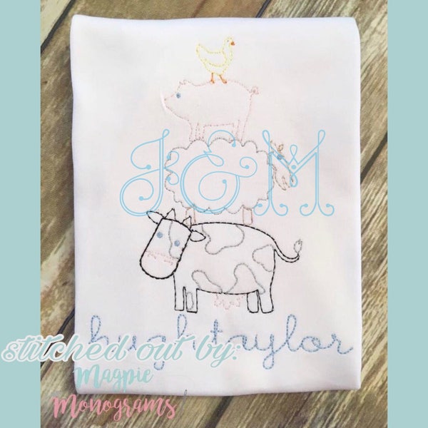 Farm Embroidery Design - Etsy
