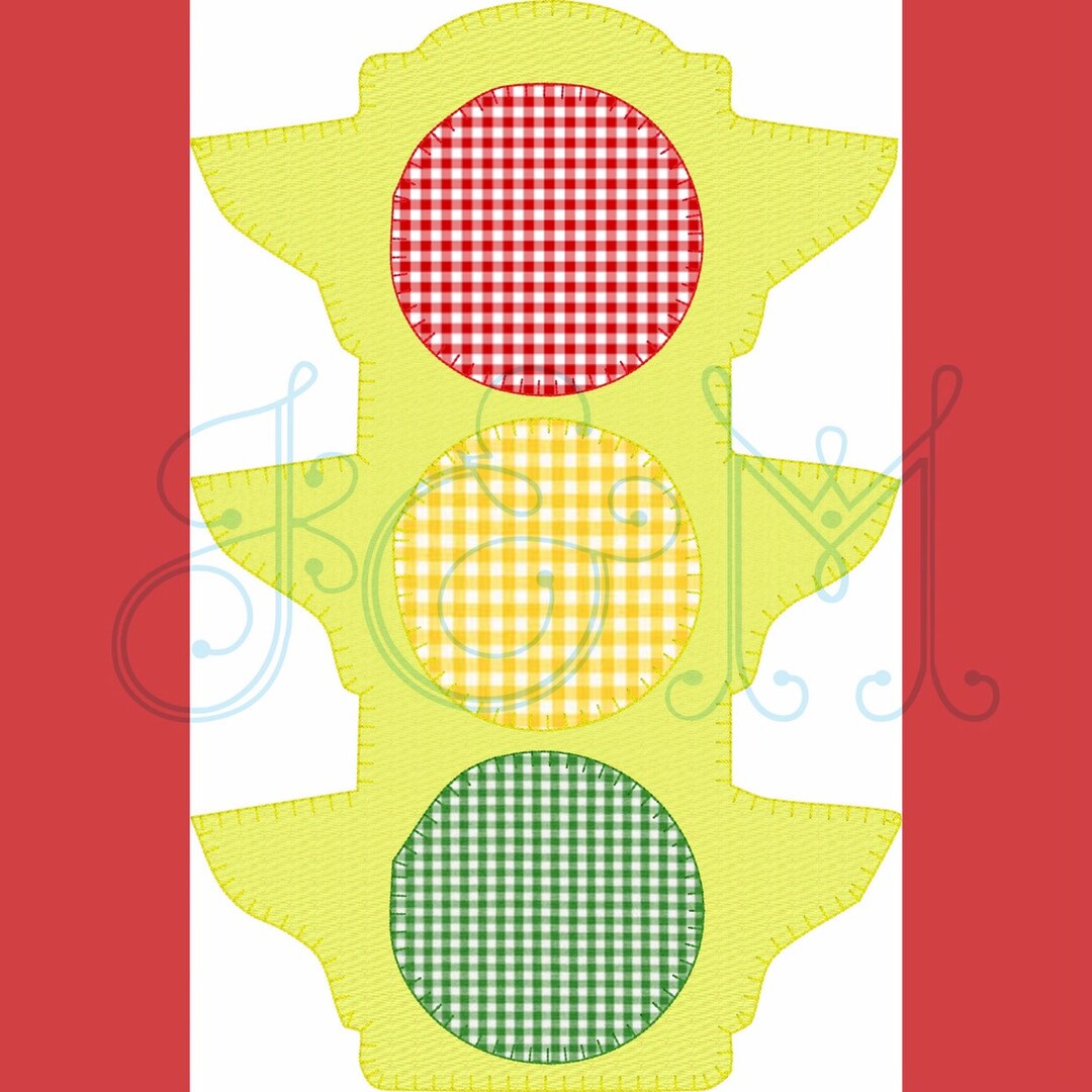 Simple Stoplight Red Light Green Light Traffic Signal Blanket Stitch ...