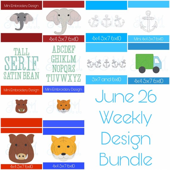 June 26 2019 Weekly Design Package Bundle Vintage Style | Etsy