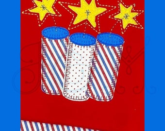 Sketch Fill Firecracker Monogram Frame With Vintage Stitch - Etsy