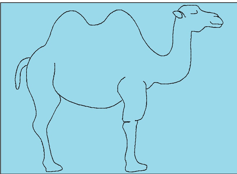 Sally the Camel With Two Humps Bean Stitch Outline Simple Quick Running ...
