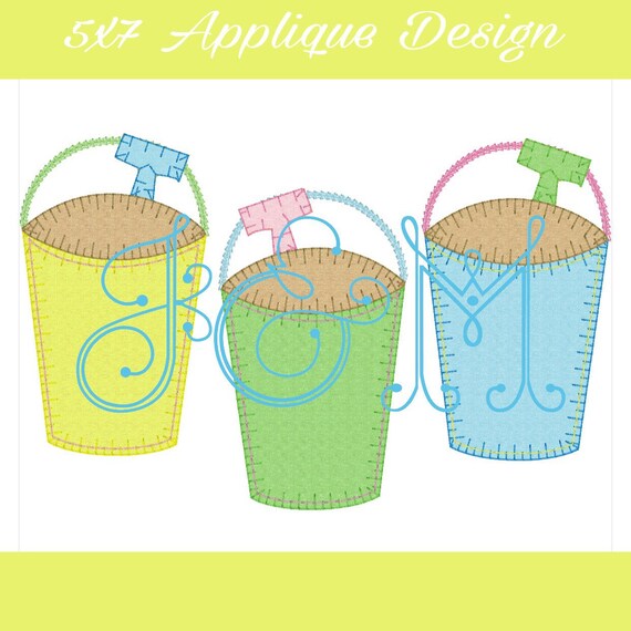 Sand Pail Staggered Trio Line Vintage Style Blanket Stitch - Etsy
