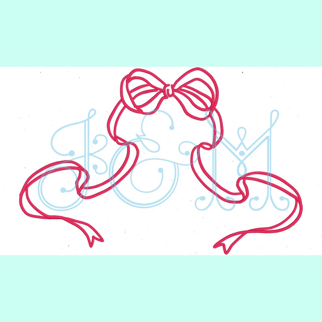 Satin Stitch Heirloom Bow Monogram Swag Frame Vintage Stitch Embroidery ...