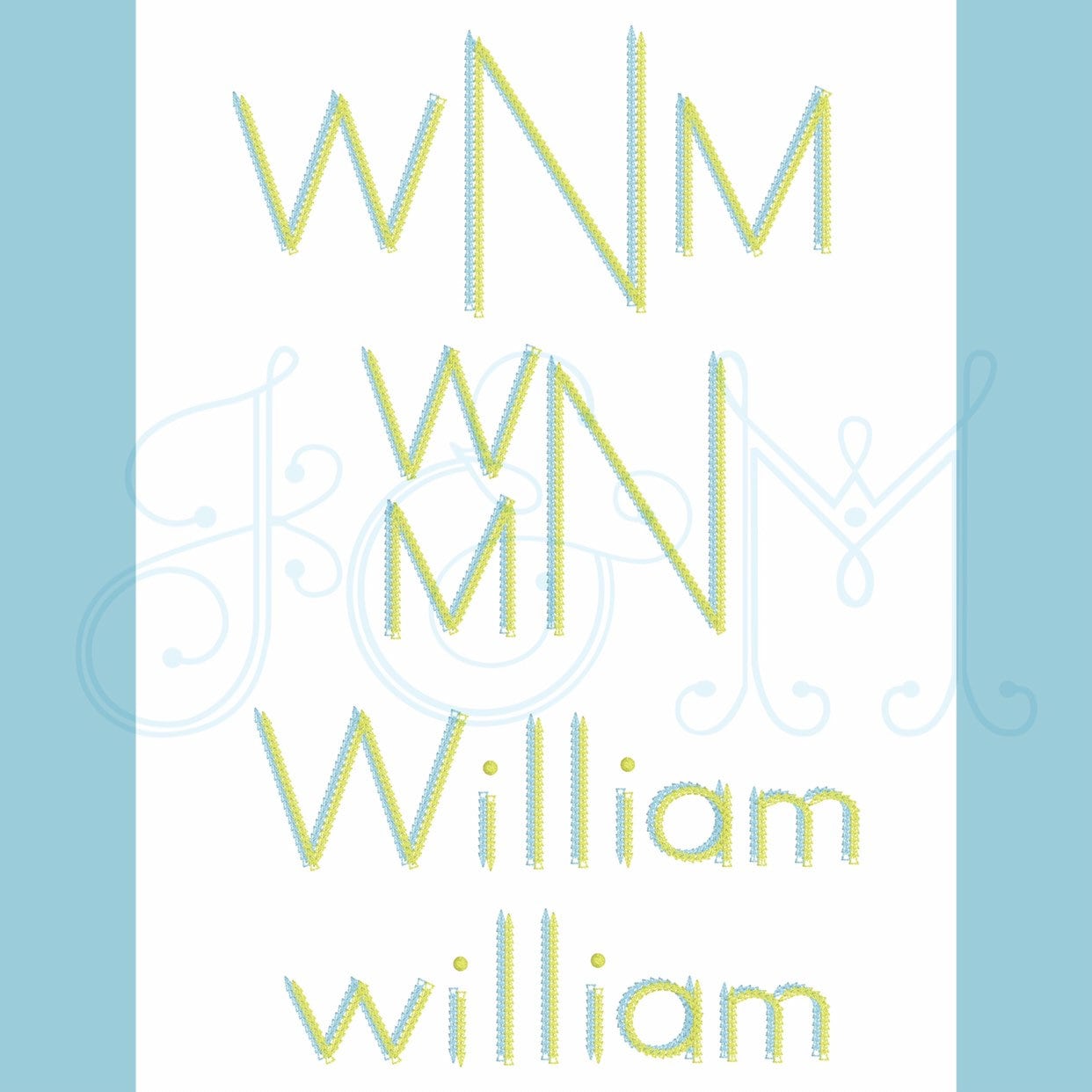 Two Fonts in One The William Font Single and Double Chain | Etsy