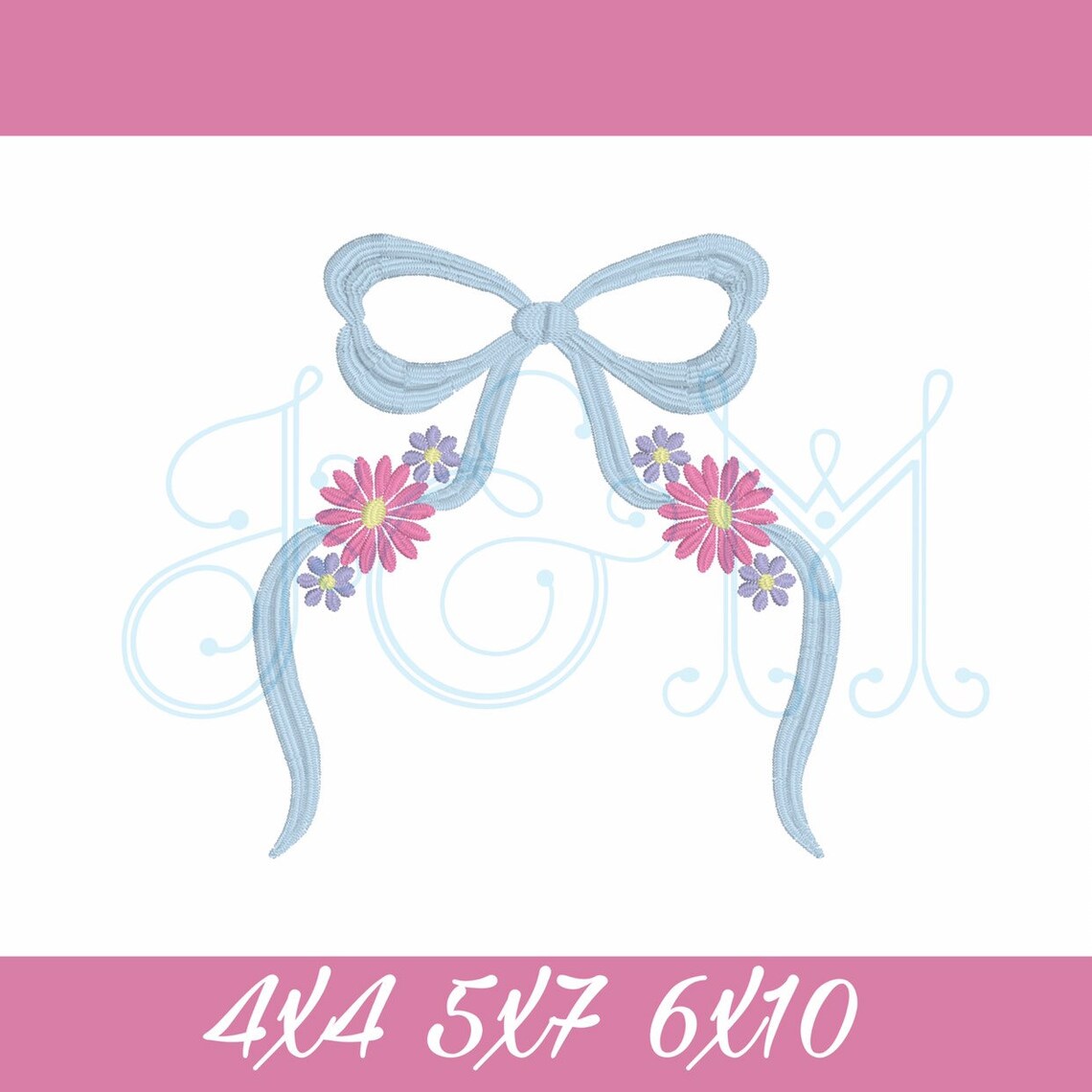 Daphne Daisy Bow Heirloom Flower Floral Monogram Frame Wreath | Etsy