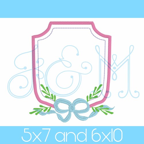 Circle Bow Monogram Machine Embroidery Frame - Etsy