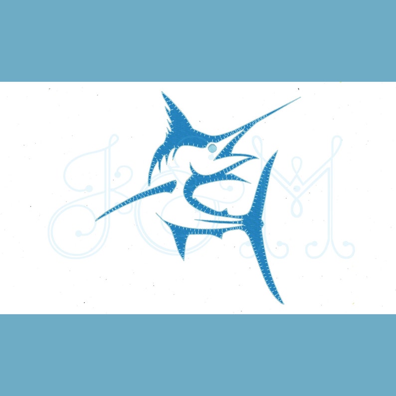 Marlin Fish Blanket Stitch Applique Vintage Stitch Sketch Machine ...