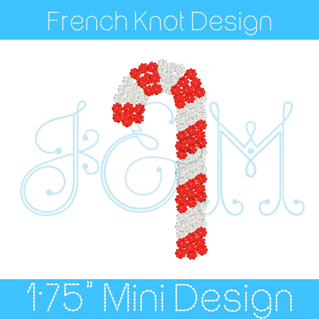 Candy Cane French Knot Mini Motif Christmas Holiday Vintage Style ...