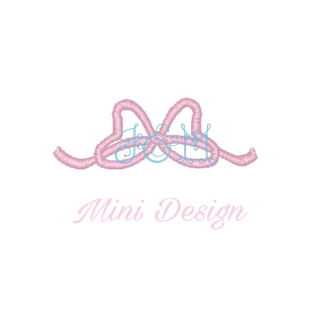 Bow Mini Embroidery Monogram Motif Vintage Inspired Machine Embroidery ...
