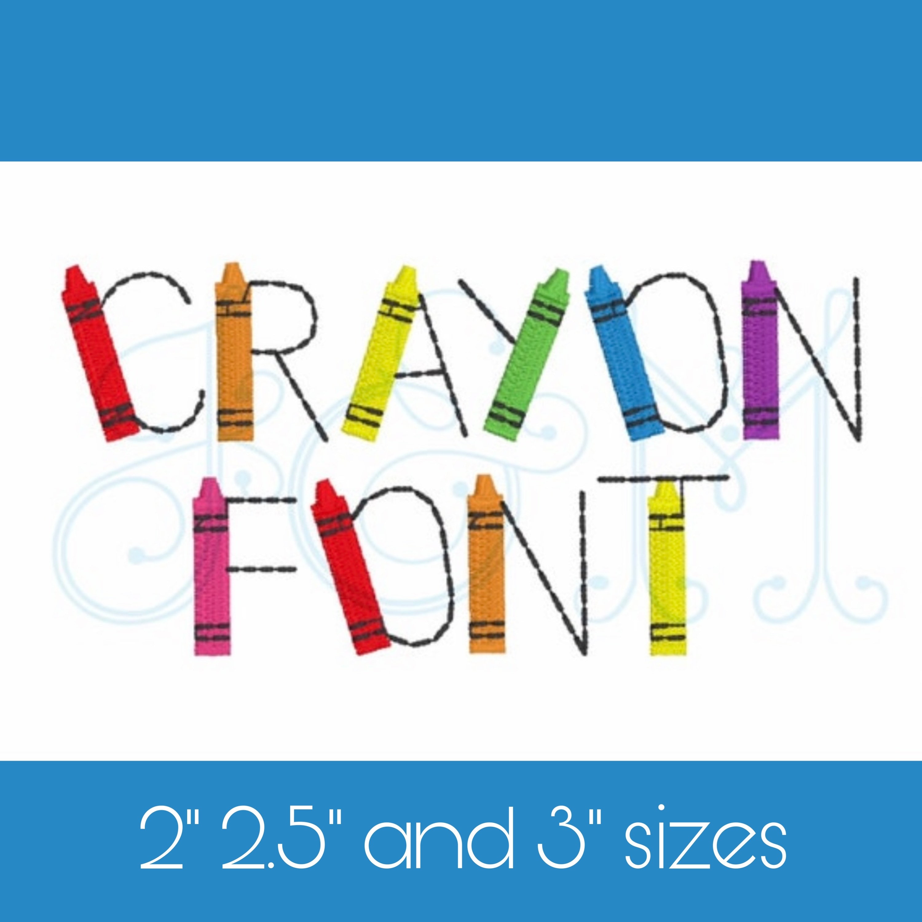 Larger Sizes! Back to School Crayon Bean Stitch Font Vintage Style ...