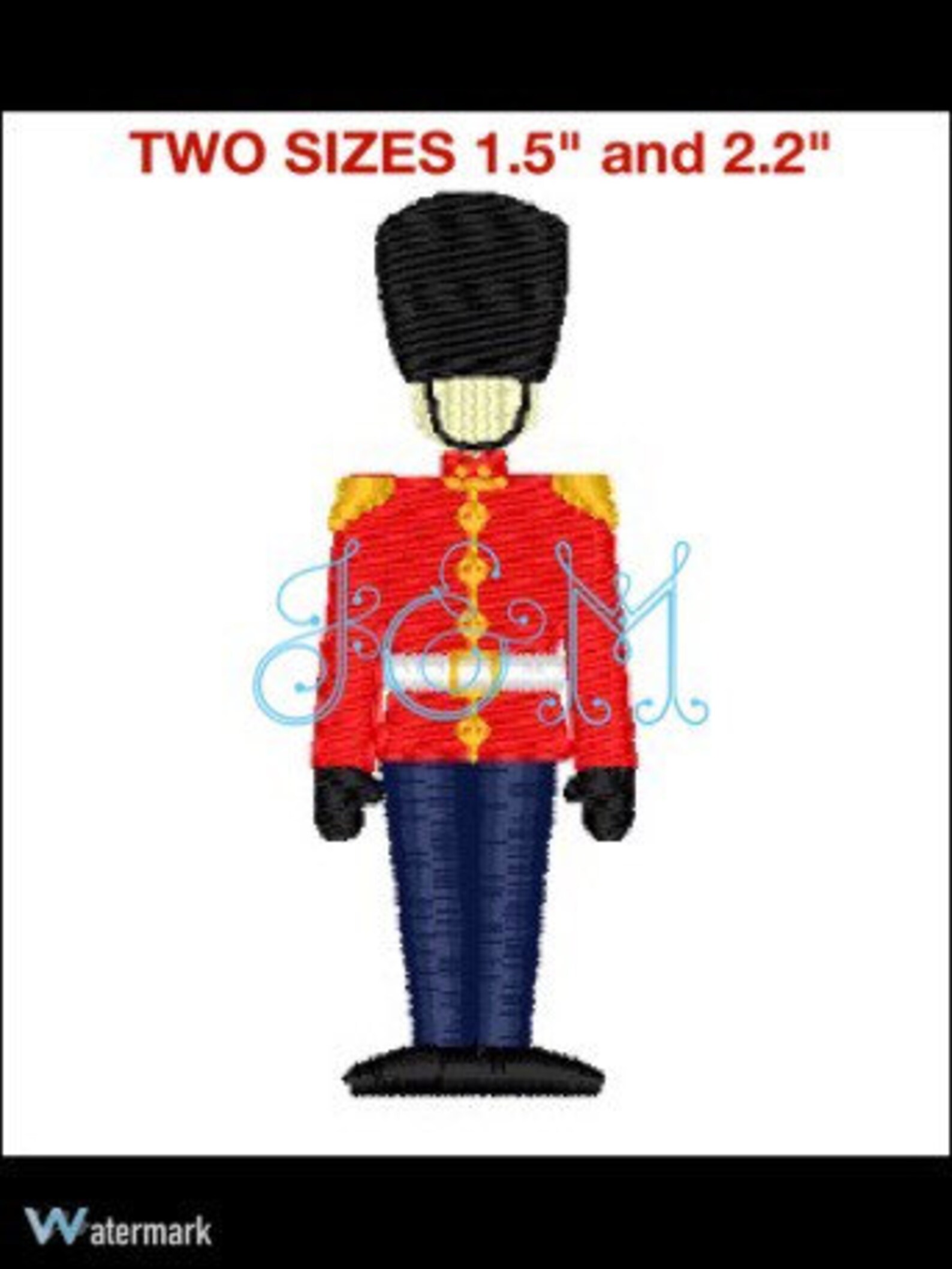 Mini Queen's Guard Toy Soldier Nutcracker Fill and Satin Stitch Mini ...