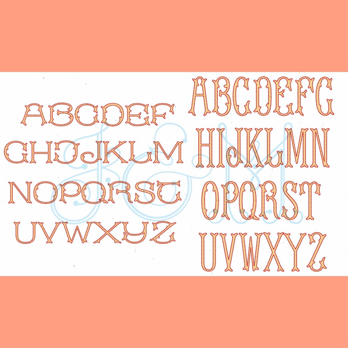 Mary Ross Antique Double Two Letter Monogram Bean Stitch Raggy | Etsy