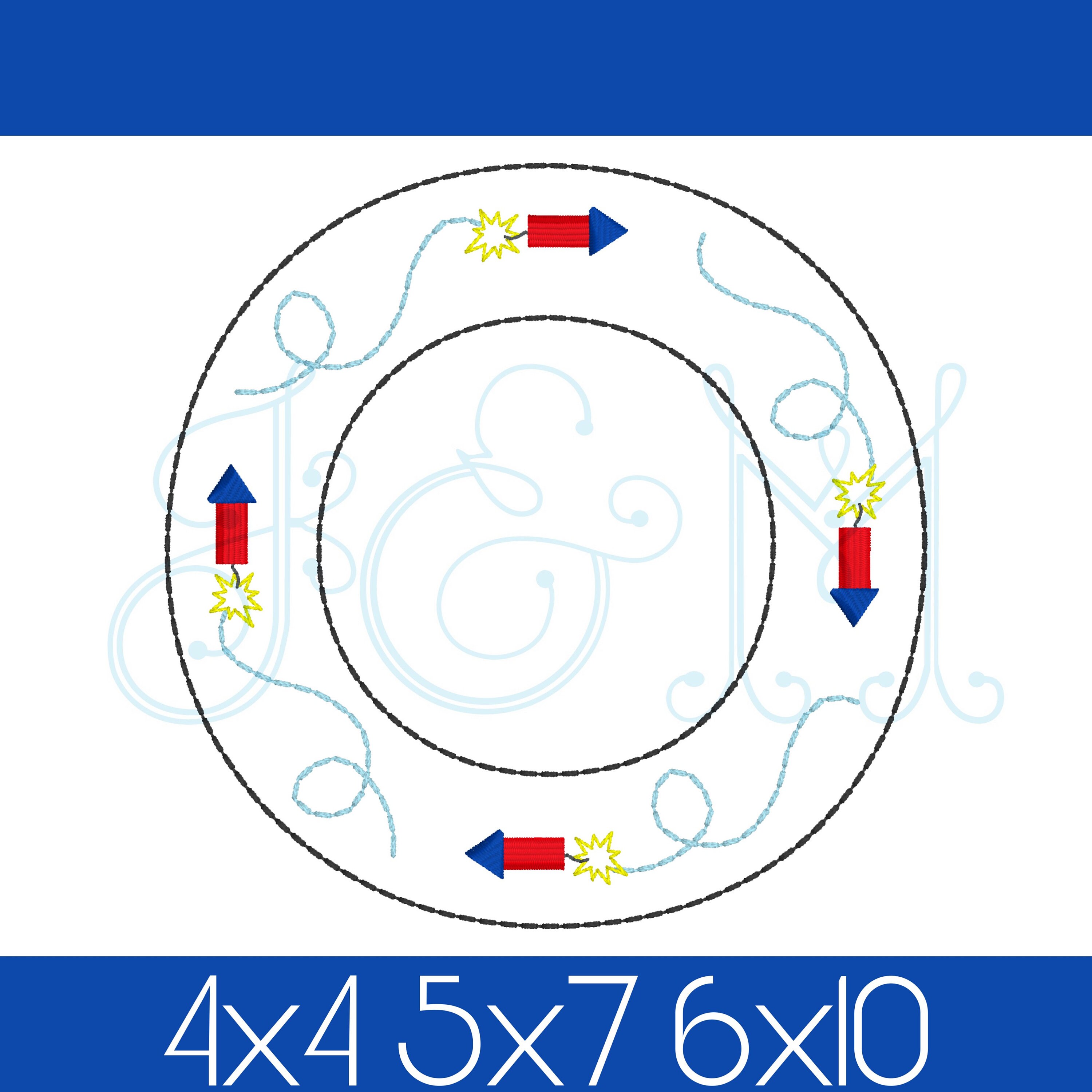 Patriotic Fourth of July Firecracker Fireworks Monogram Frame | Etsy