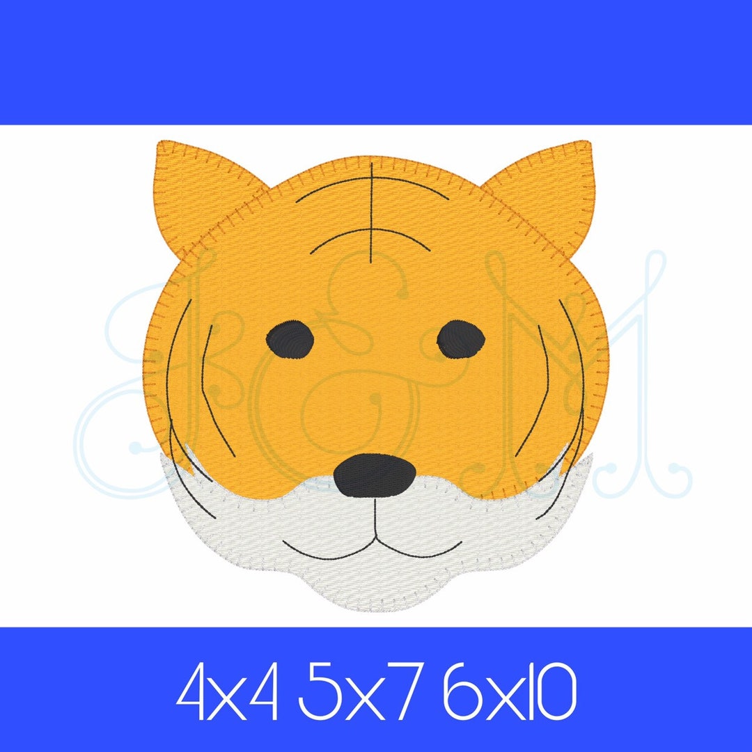 Tiger Face Applique Machine Embroidery Design (digital Download) - Etsy