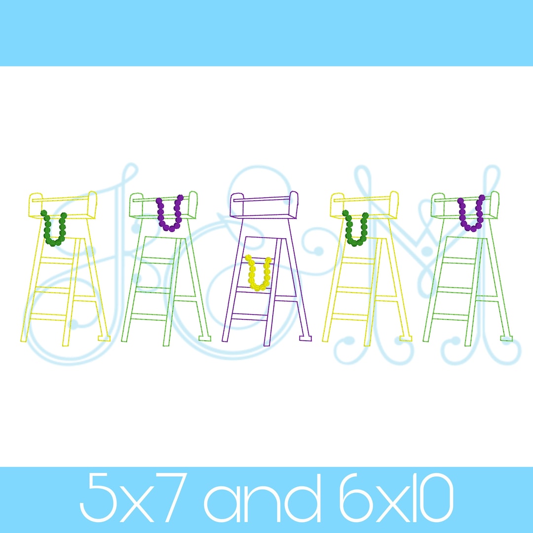 Mardi Gras Ladder With Beads Line of 5 Bean Stitch Quick Running ...