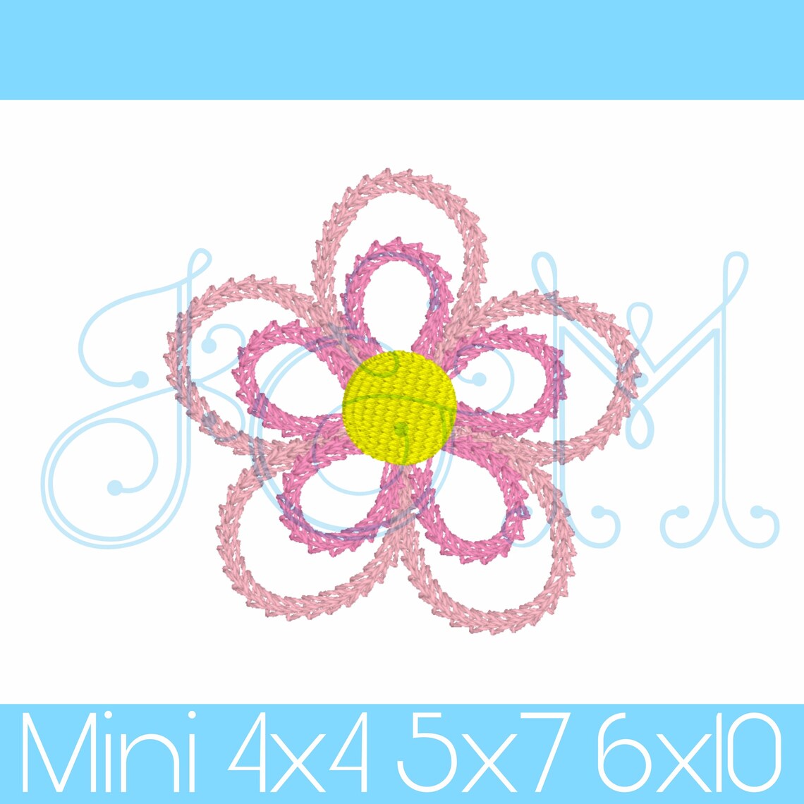Double Daisy Chain Stitch Flower Floral Quick Stitch Vintage Style ...