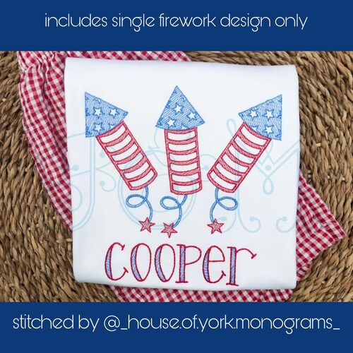 Fourth of July Firework Monogram Embroidery Frame Design - Etsy