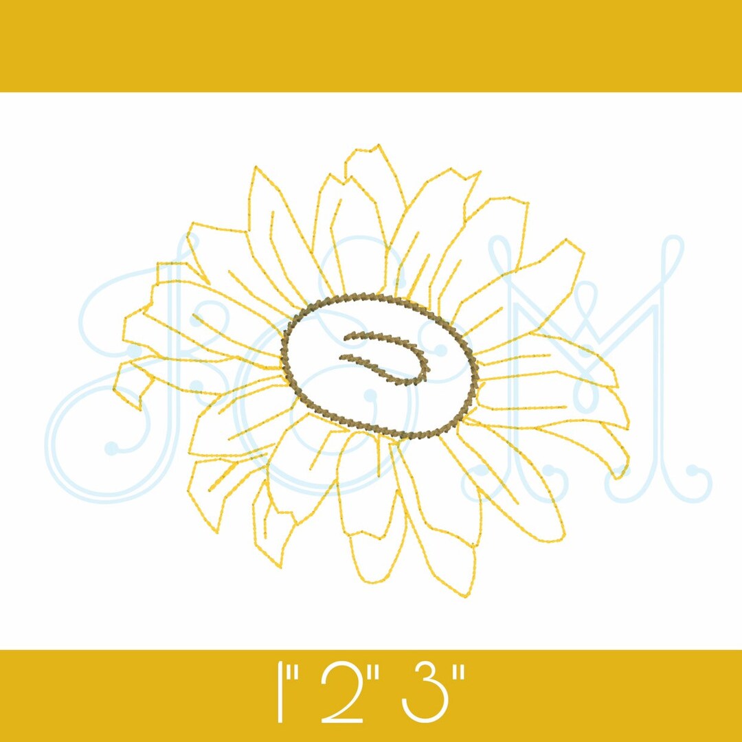 Sunflower Single Bean Stitch Quick Stitch Floral Motif Mini Vintage ...