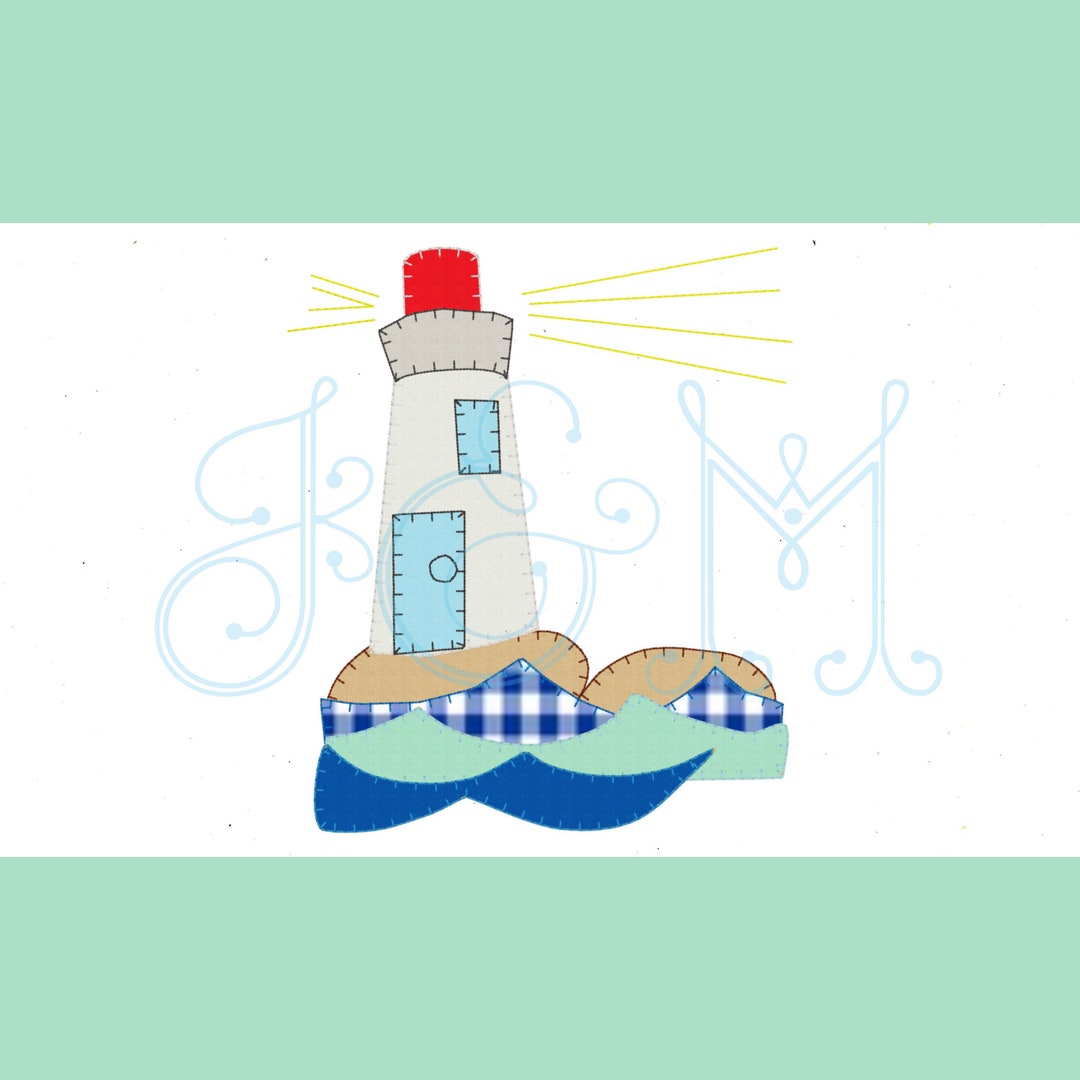 Lighthouse Blanket Stitch Applique Vintage Stitch Vintage - Etsy