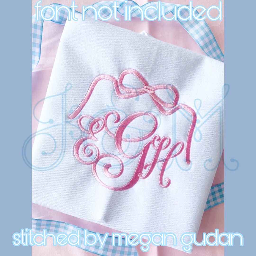 Simple Heirloom Ribbon Bow Topper With Long Tails Monogram Frame ...