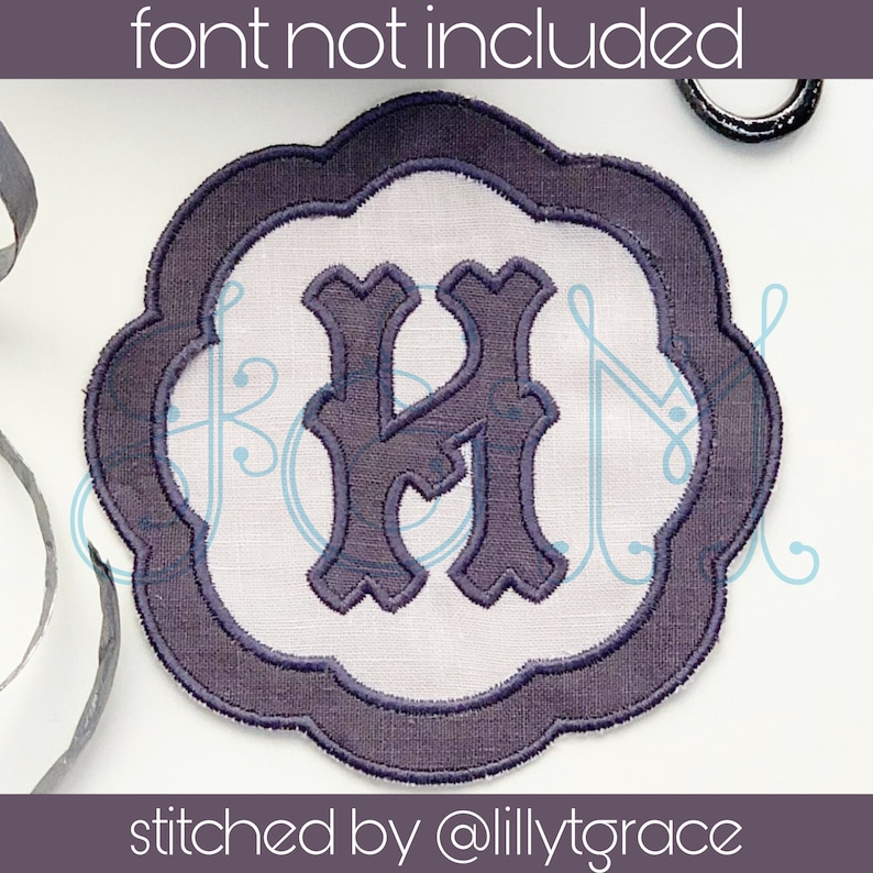 5 Scalloped ITH in the Hoop Monogram Blank Coaster | Etsy