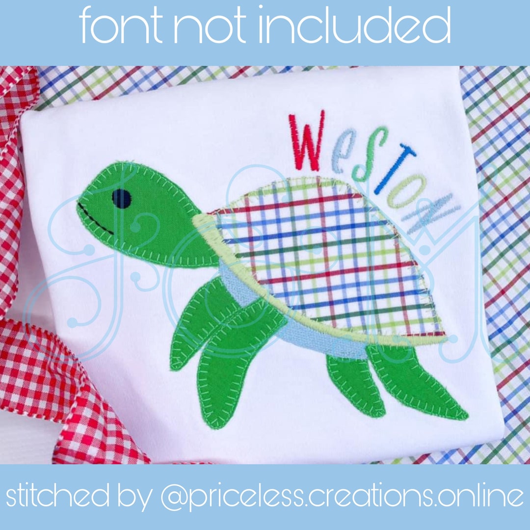 Stitchy Swimming Sea Turtle Simple Sea Creature Animal Blanket Stitch ...