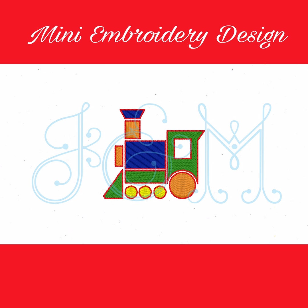 Block Train Mini Fill Vintage Style Machine Embroidery Design - Etsy