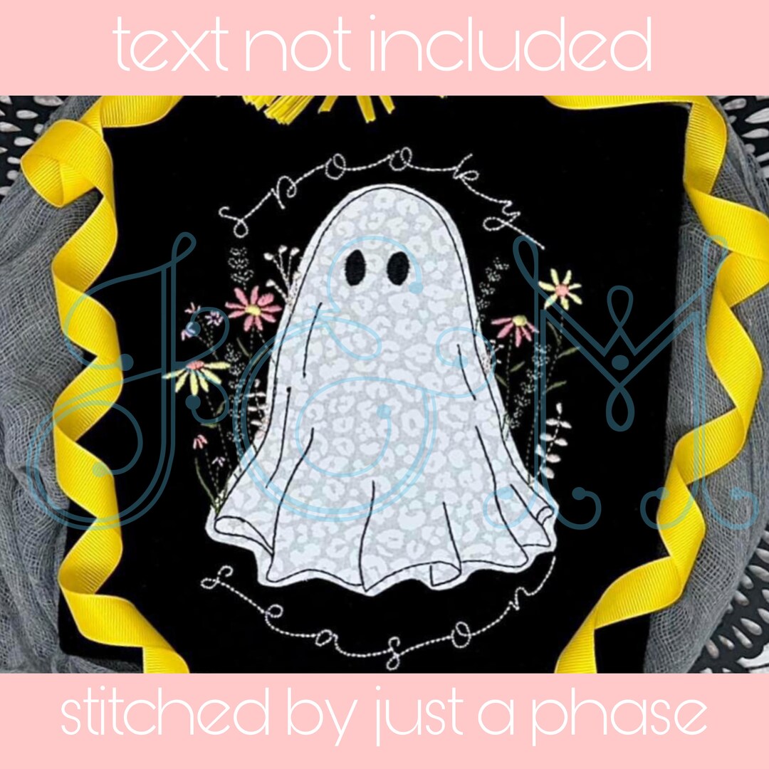 Classic Ghost With Wildflowers Boho Halloween Spooky Season - Etsy