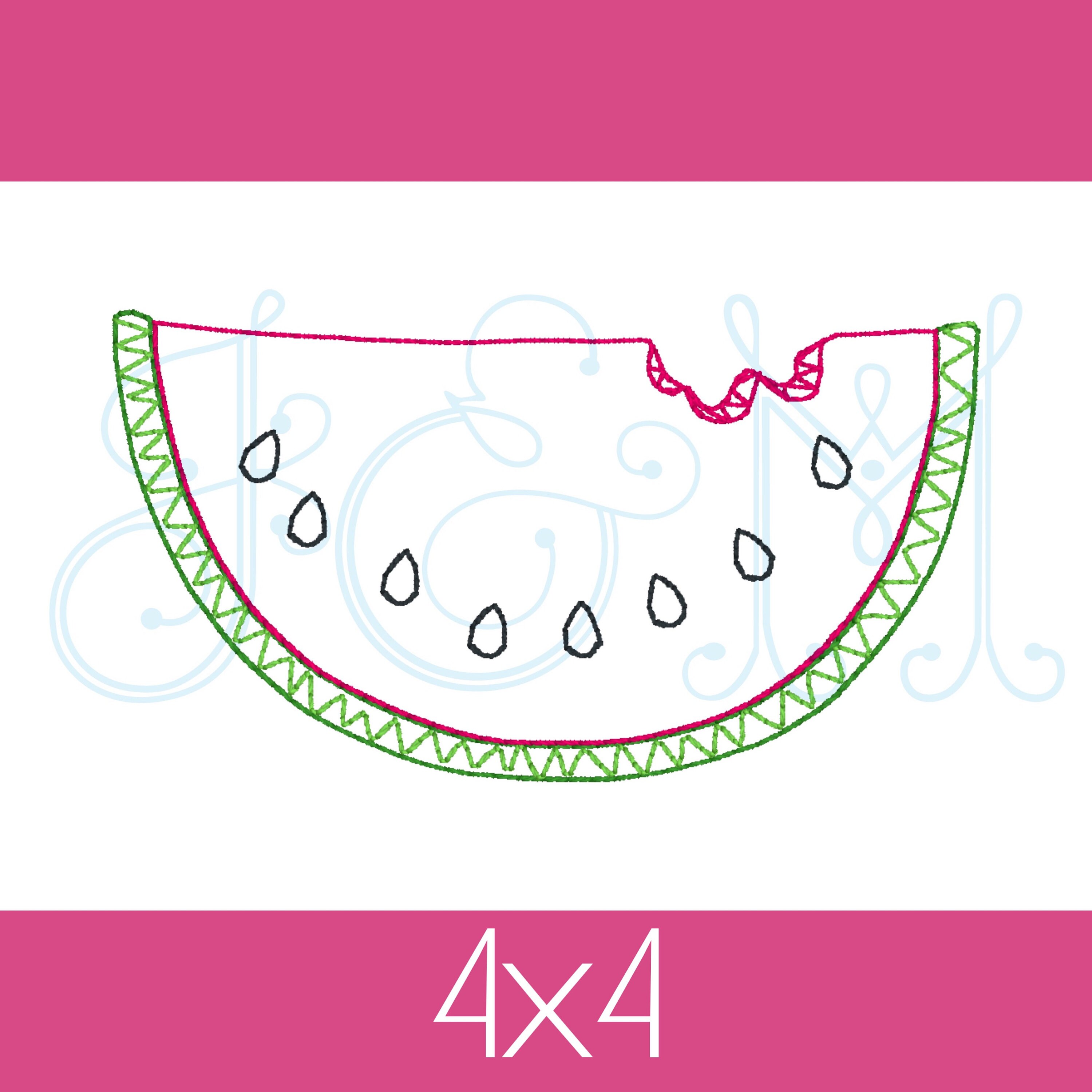 Bitten Watermelon Outline