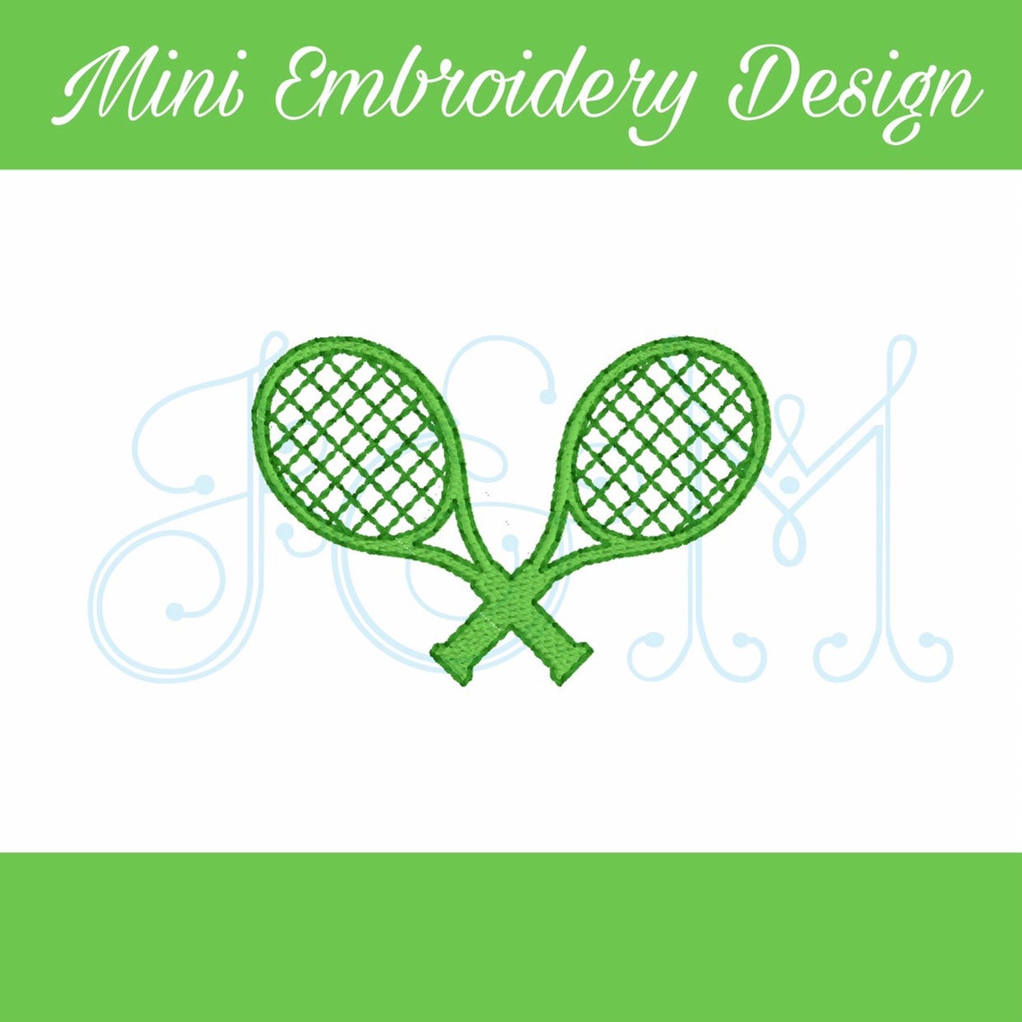 Crossed Tennis Rackets Mini Fill Monogram Motif Vintage Style - Etsy
