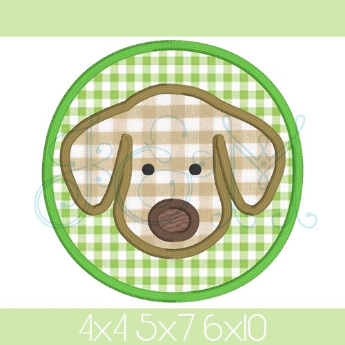 Puppy Patch Circle Blanket Stitch Applique Vintage Style - Etsy
