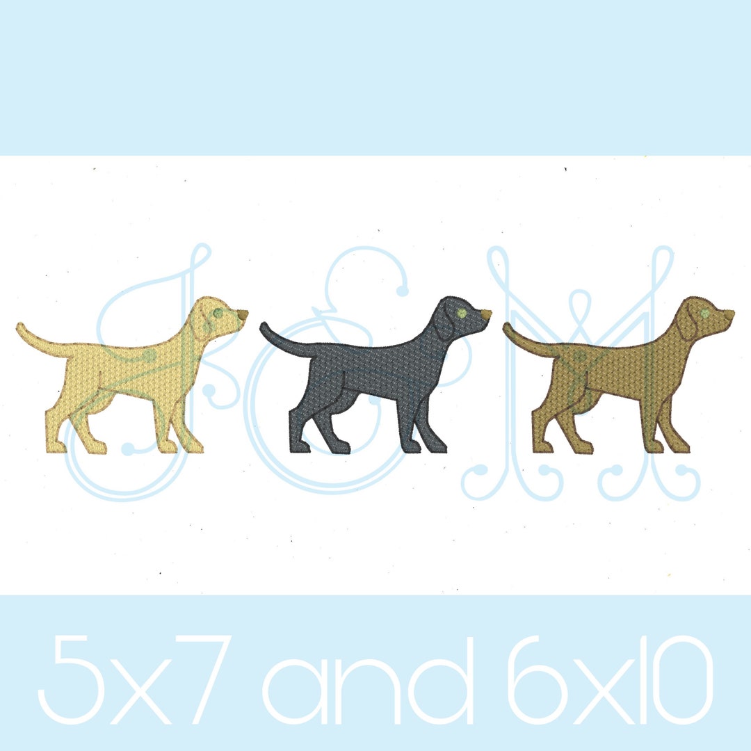 Simple Puppy Dog Trio Line of Three in a Row Sketch Fill With Quick ...