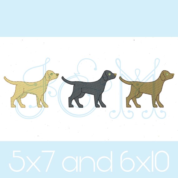 Simple Puppy Dog Trio Line of Three in a Row Sketch Fill With - Etsy