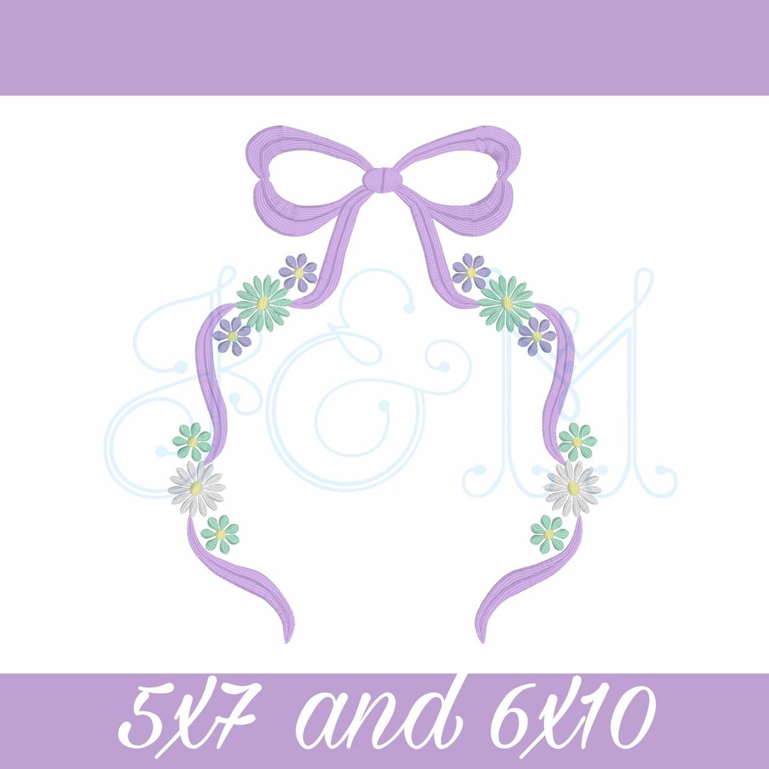 Daphne Daisy Bow Frame Heirloom Flower Floral Monogram Frame Wreath ...